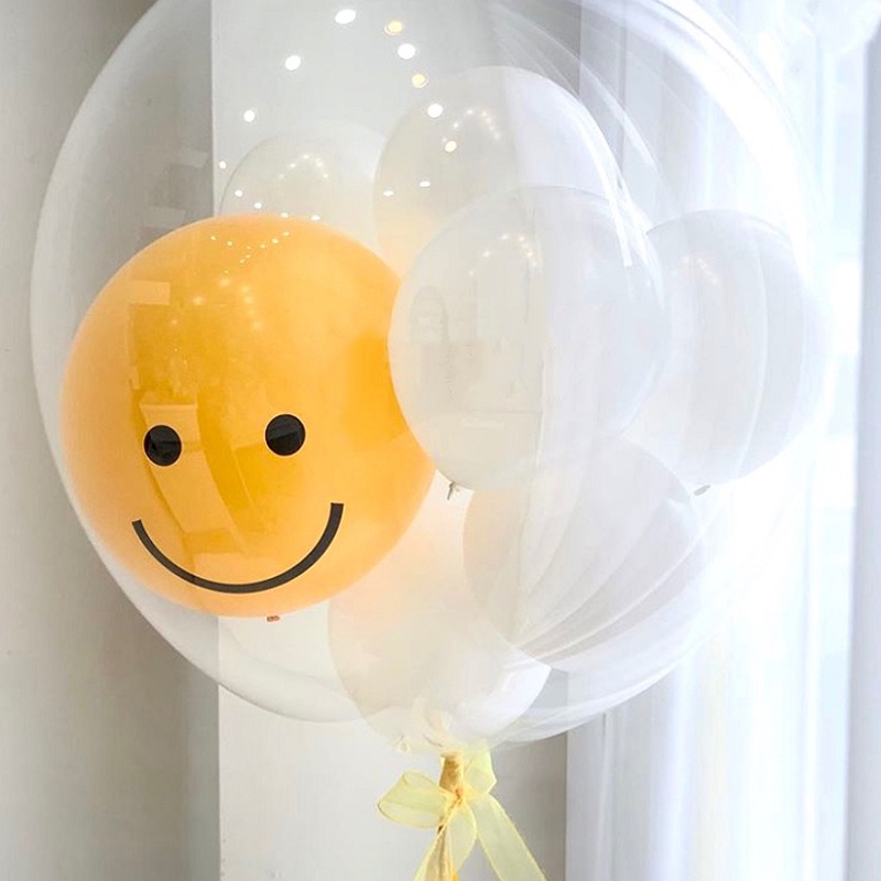 Smiley Daisy Balloons 36Inch Transparent Bobo Ball In Ball Set Wedding ...