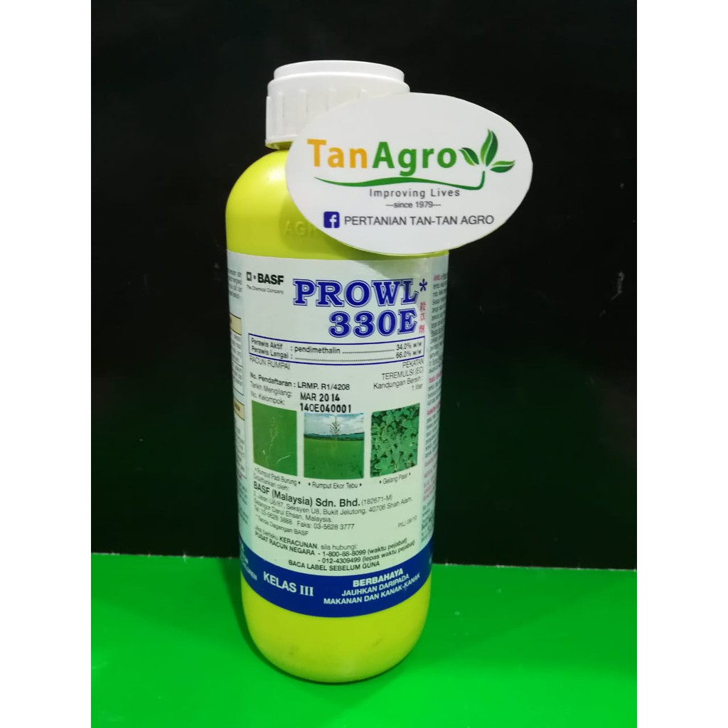 👉🏻ORIGINAL👈🏻 Herbicide BASF Prowl 330E (A.i pendimethalin 34%) 1L ...