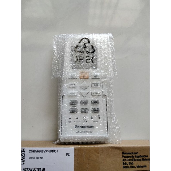 Original Panasonic Aircond Remote Control(18150)/Air Conditioner Remote ...