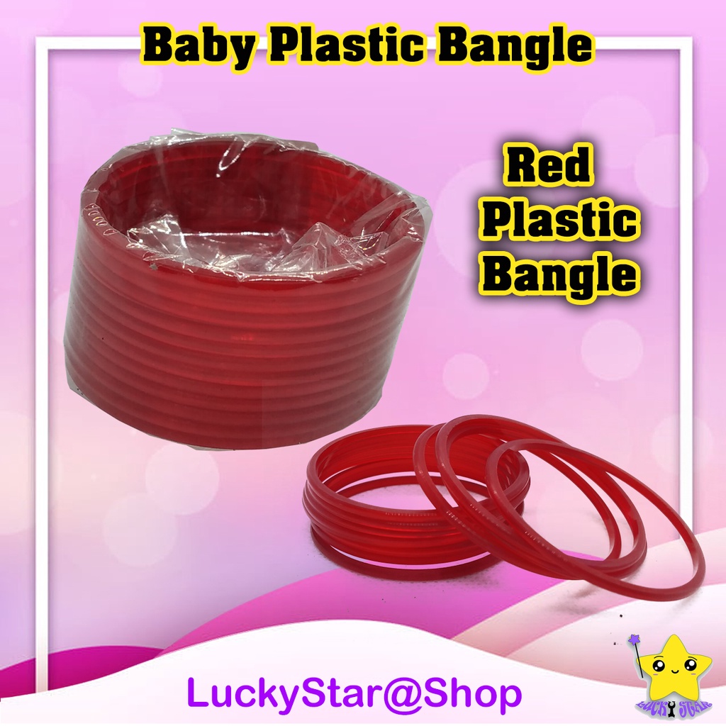 Baby Girl Plastic Bangle / Baby Red Plastic Bangle / Sikappu Valaiyil ...