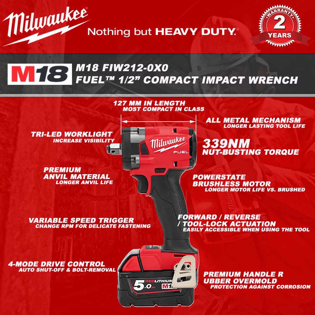 Milwaukee Automotive Solution M18 FMTIW2F12 FUEL™ 1/2" Mid Torque ...