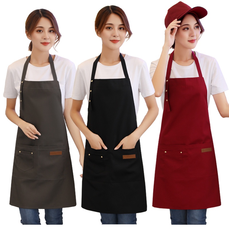 Apron pelayan kanvas apron badan penuh teh susu kedai kek kopi baking ...