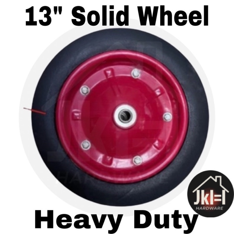 (HEAVY DUTY) Solid Wheel Tayar Mati Kereta Sorong Tolak Roda 13‘’ x 3 ...