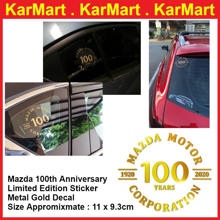 Mazda 100th Anniversary Stickers Mazda CX3 CX5 CX8 CX30 Mazda 3 6 2 ...