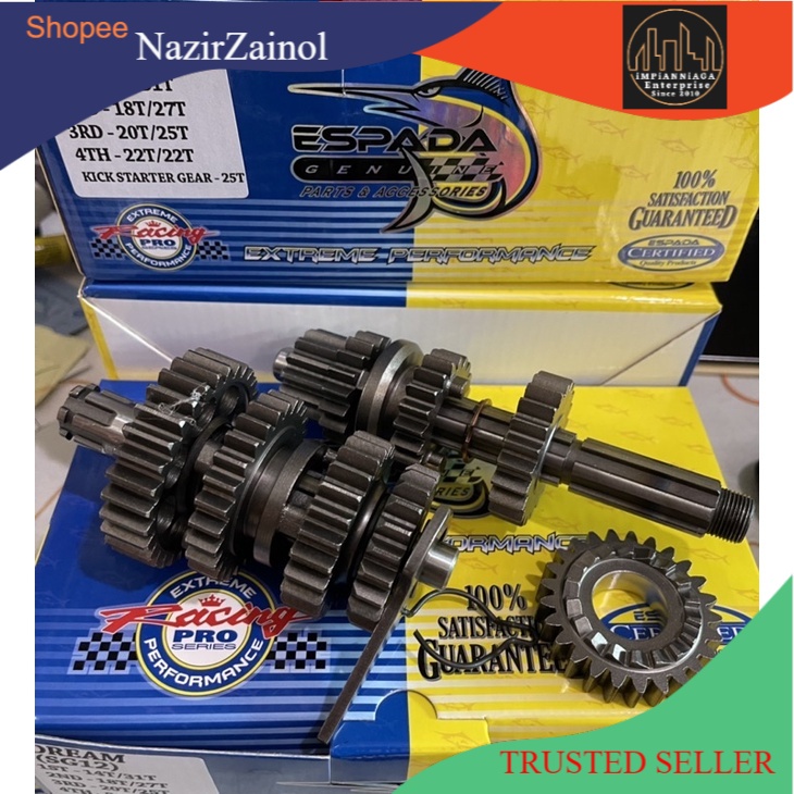 ESPADA GEARBOX GEAR BOX FULL SET RACING HONDA EX5 HP DREAM WAVE100 ENGIN GEAR BOX SET RACING PNP ...