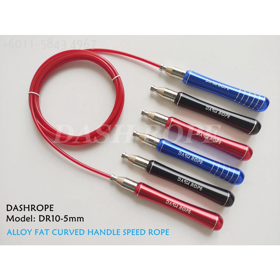 DR10 DASHROPE 5mm Alloy Fat Curved Handle Self-locking Speed Rope PVC ...