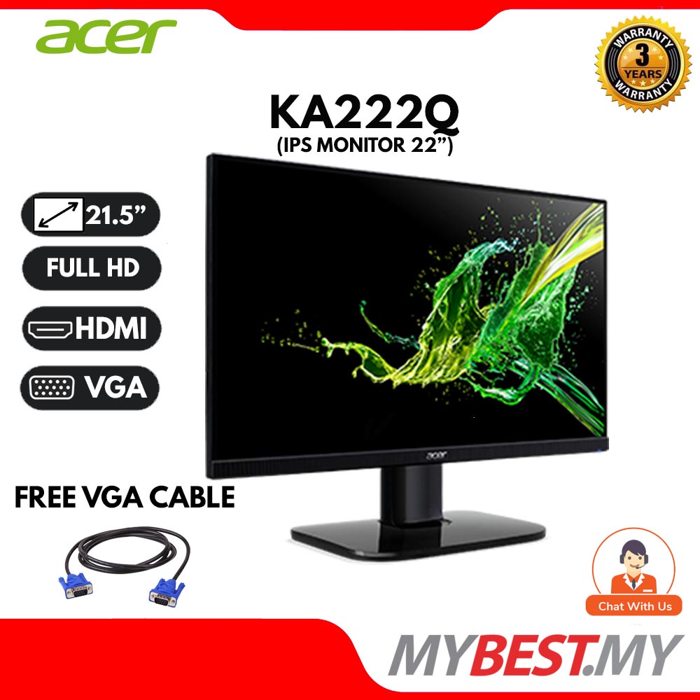 Acer KA222Qb 21.5"/FHD/IPS/75Hz/1ms (VRB) Monitor | Shopee Malaysia