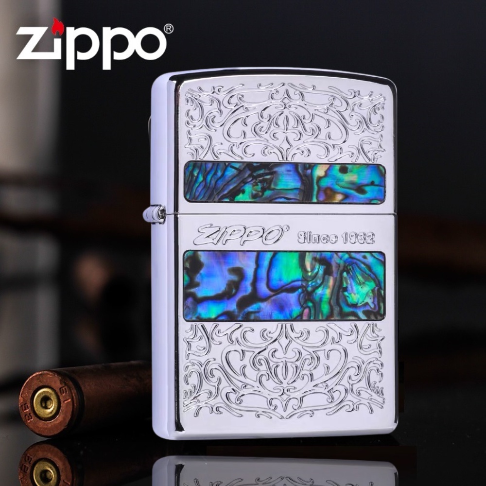 Silver Etching Inlay Shell Zippo Since 1932 Zippo Lighter | Shopee Malaysia