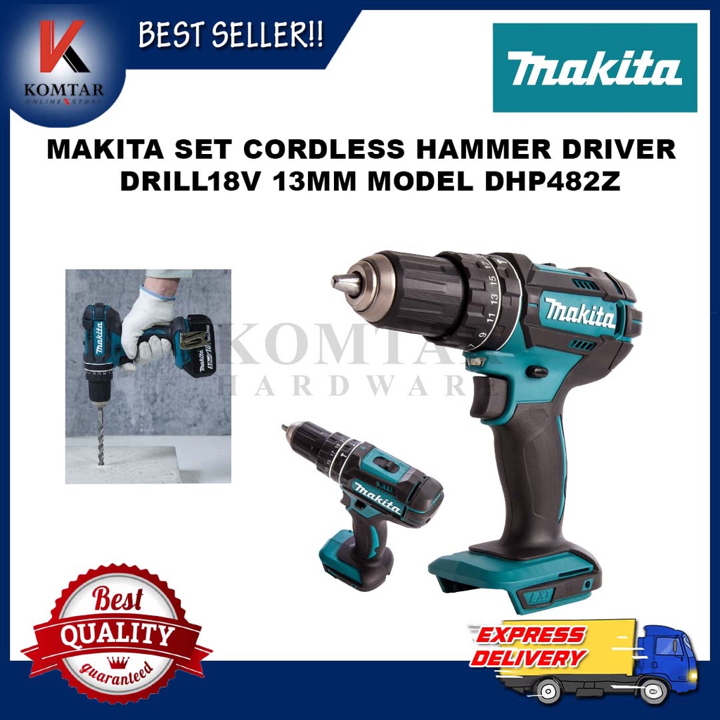 MAKITA Cordless Hammer Drill Driver 18V 13MM MODEL DHP482RFE ( SET ) / DHP482Z ( TOOL ONLY ...