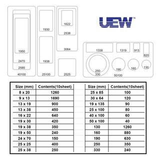 UEW Label Sticker/Self Adhesive Color Label Sticker/Assorted Sizes ...