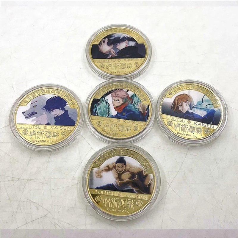 Anime Jujutsu Kaisen Commemorative Coins Gojo Satoru Metal Cosplay Prop ...