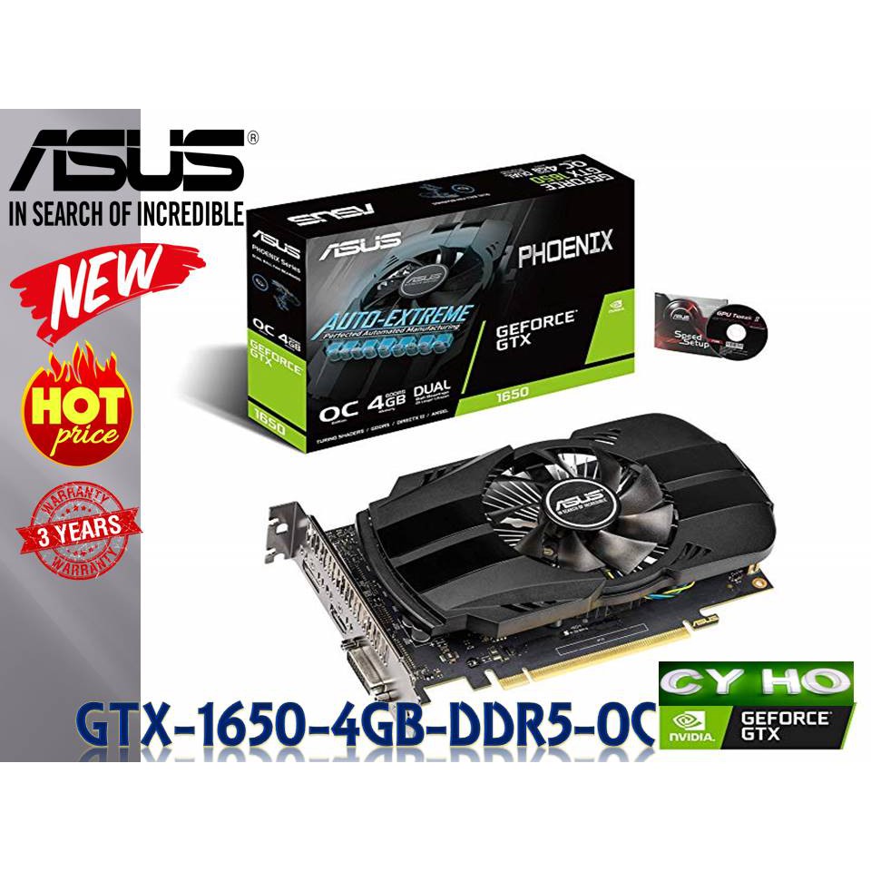 ASUS GeForce GTX 1650 4GB PHOENIX OC Edition Graphics Card (PH-GTX1650 ...
