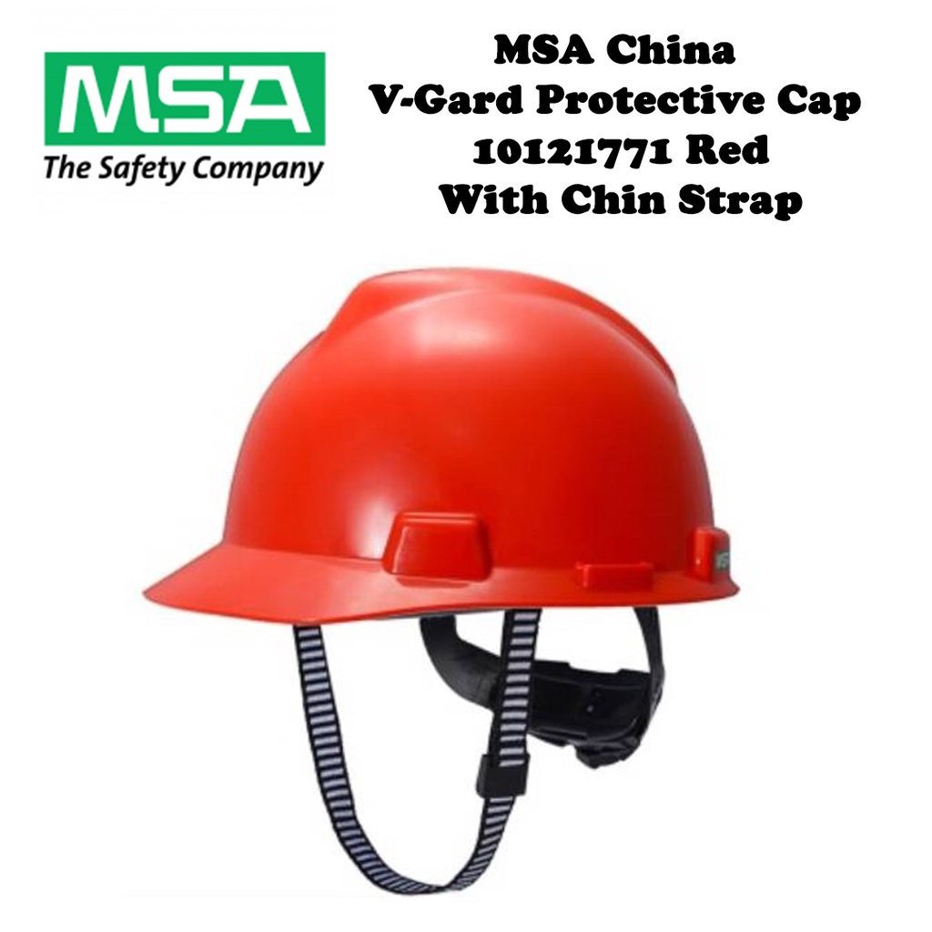 MSA V-Gard Protective Cap - Red (Original China) | Shopee Malaysia
