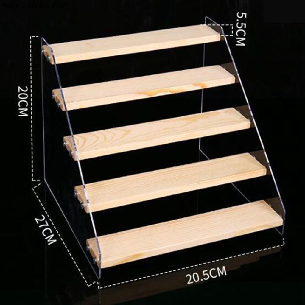 2-7 tier wooden display rack riser acrylic display rack tier spice rack ...