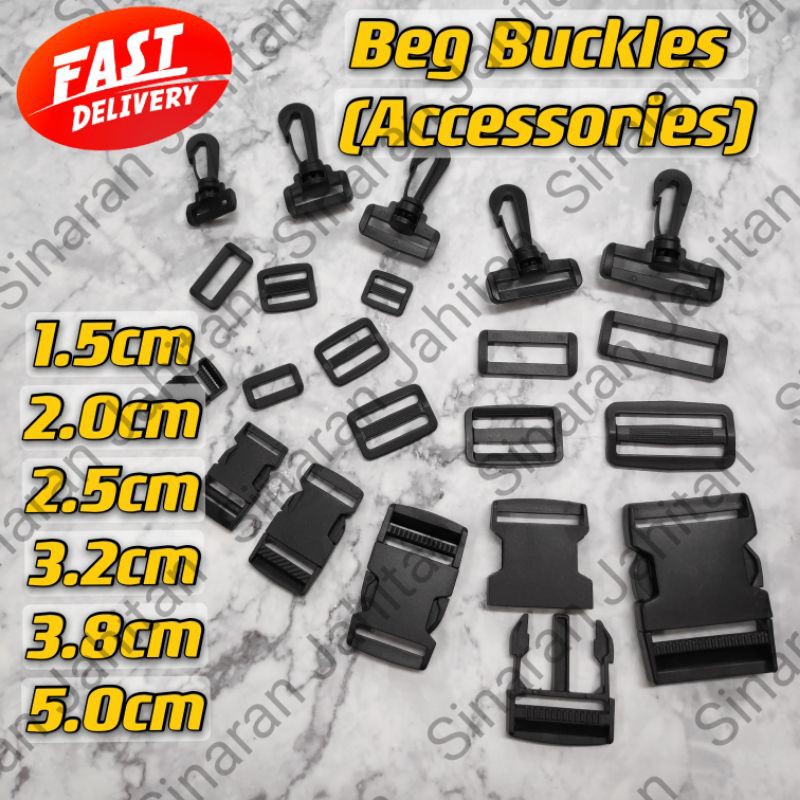 Beg Askar Klip Beg Hook Tri Glide / Bag Clip / Bag Buckle 1.5cm 2cm 2 ...