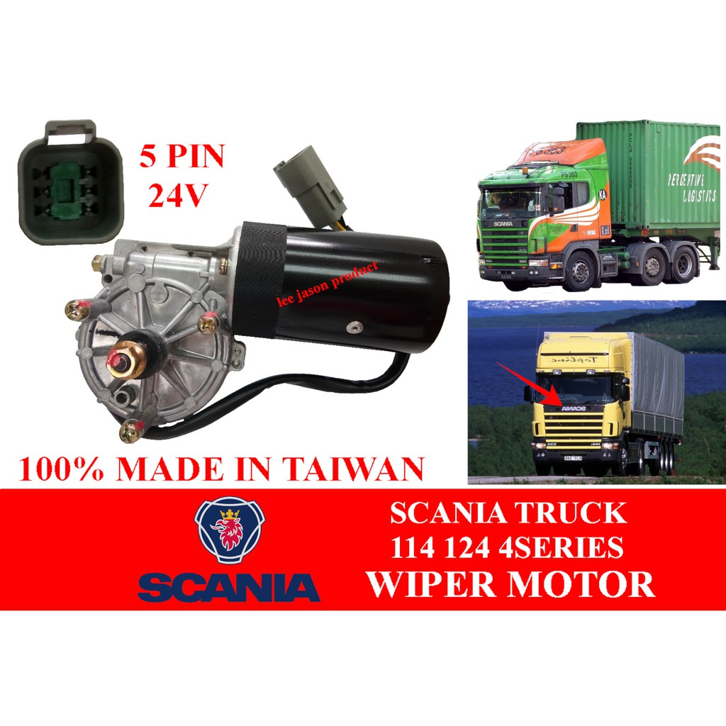 SCANIA TRUCK 114 124 4SERIES 5PIN 24V WIPER MOTOR MADE IN TAIWAN MADE ...
