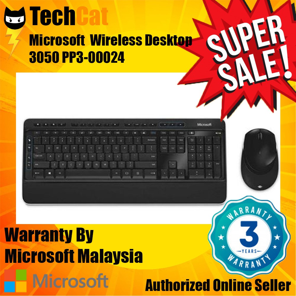 Microsoft 3050 Wireless Desktop Keyboard Combo PP3-00024 | Shopee Malaysia