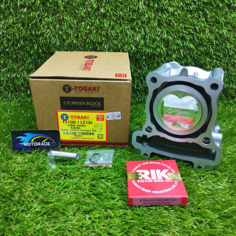 TOBAKI RACING BLOCK + FORGED PISTON DOME 57MM YAMAHA FZ150 / LC135 | Shopee Malaysia