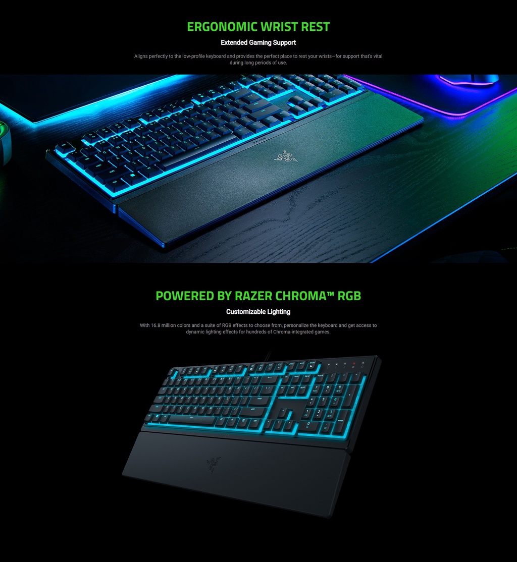 Razer Ornata V3 X - Low-profile Membrane Keyboard with Razer Chroma RGB ...