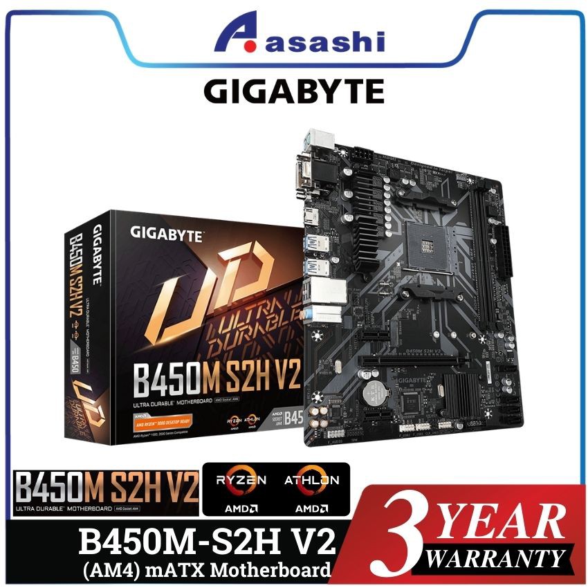 Gigabyte B450M-S2H V2 (AM4) mATX Motherboard | Shopee Malaysia
