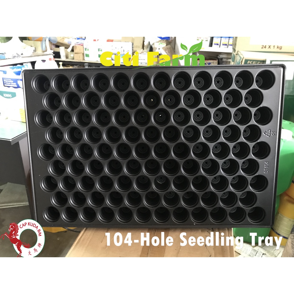 +104-Hole Seedling Tray Semaian Plastic Nursery Seed Germination City ...