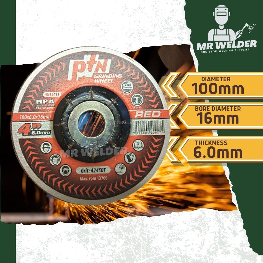 PTN 4" X 6.0MM GRINDING DISC/WHEEL FOR METAL & STAINLESS STEEL/GRINDING ...