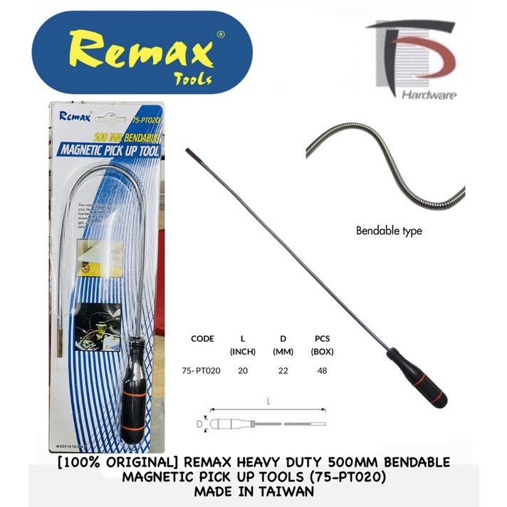 [100% ORIGINAL] REMAX HEAVY DUTY 500MM BENDABLE MAGNETIC PICK UP TOOLS (75-PT020) MADE IN TAIWAN ...