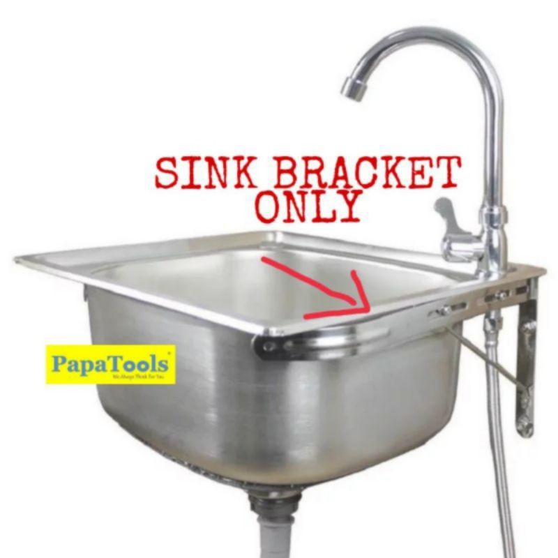 DIY Kitchen steel plate sink bracket wash basin fixed tripod x2pcs Besi ...