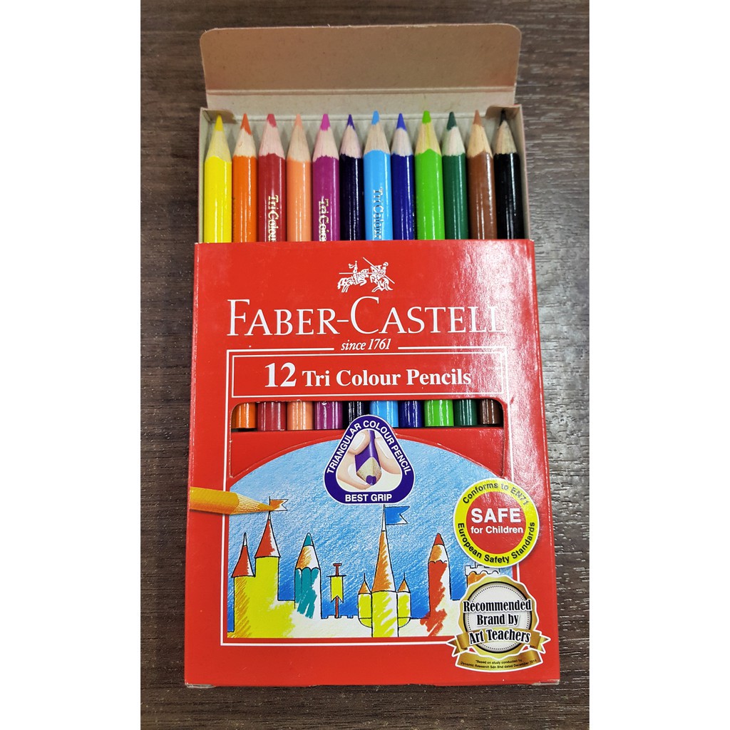 Faber-Castell 12 Triangle Short Colour Pencils/Pensil Warna Pendek ...