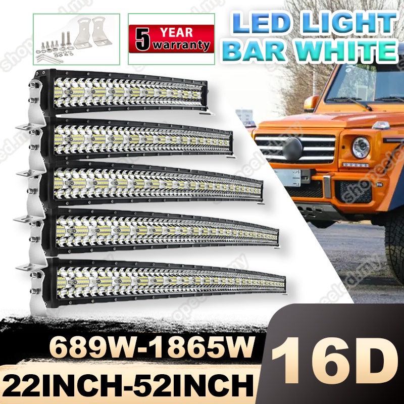 12D 3-Row 22 32 42 50 52 inch LED Bar 12V 24V Spot Flood Beam Led Car ...