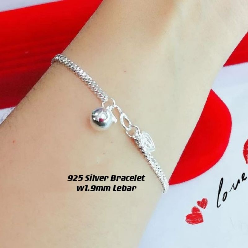 925 Silver Bracelet for Women Gelang Tangan Perempuan Perak Tulen 925 ...