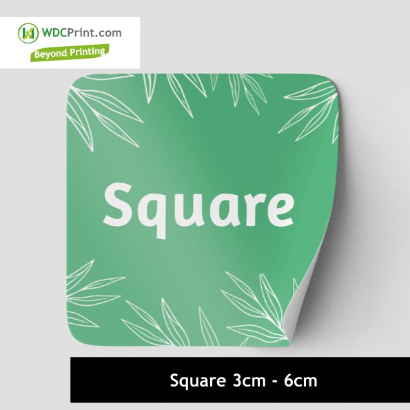 Custom Square Sticker Label Printing (3cm to 6cm) , Cetak Sticker ...