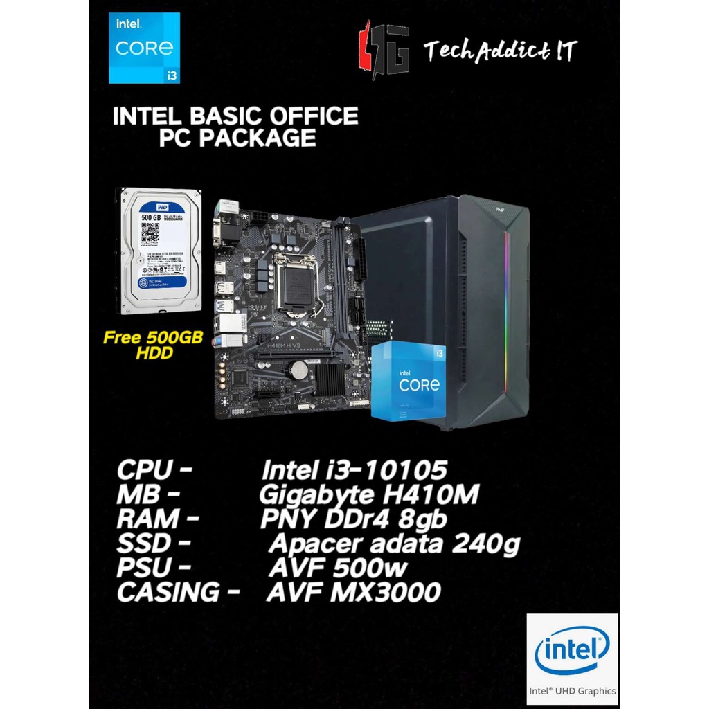 Budget Gaming PC Desktop / Intel Basic Office And Home Use PC (INTEL I3 ...