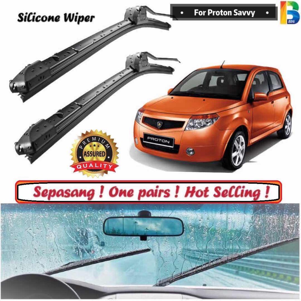PROTON SAVVY SILICONE WIPER 1PAIRS(2PCS) Silicone Advance Cleaning ...
