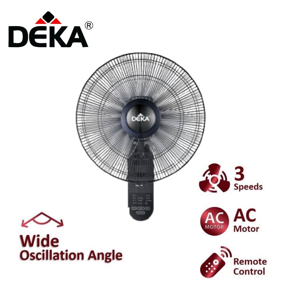 Deka 16 Inch Wall Fan WF48 WF58 WF68 3 Speeds Pull String Remote ...