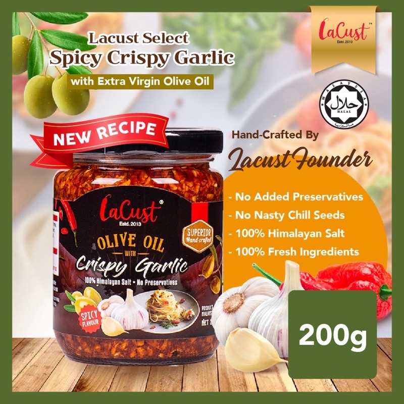 La Cust Spicy Crispy Garlic Sauce (VEGAN) 200g | Shopee Malaysia