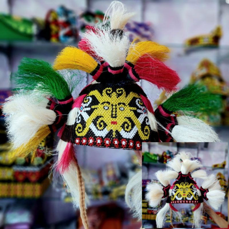 Bluko/ Feather Hat Dayak Kalimantan Headdress for Adult Men | Shopee ...