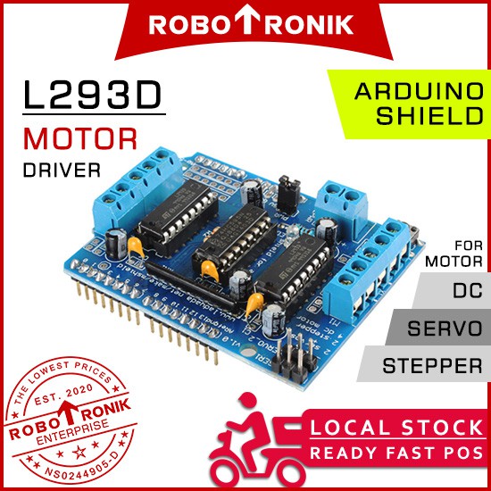 Motor Driver Shield L293D & 74HC595 - Arduino UNO Compatible for DC ...