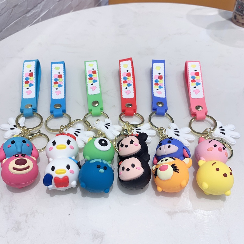 Cartoon Key Chain 2 Characters Wedge Rabbit Cute mickey Mouse | Shopee ...