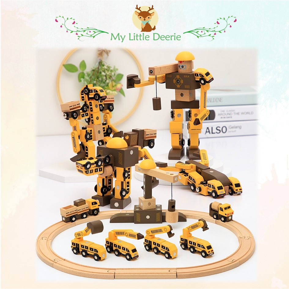 Magnetic Transformer Construction Vehicles Open-Ended Play Children ...