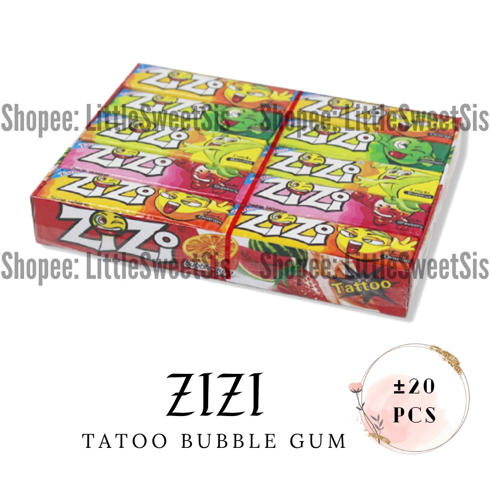ZIZI TATOO BUBBLE GUM/ CHEWING GUM [20PCS] | Shopee Malaysia