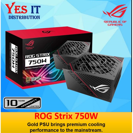 ASUS ROG Strix 750W 750G Gold PSU Premium Cooling Performance To Mainstream ROG Heatsinks Frozen ...