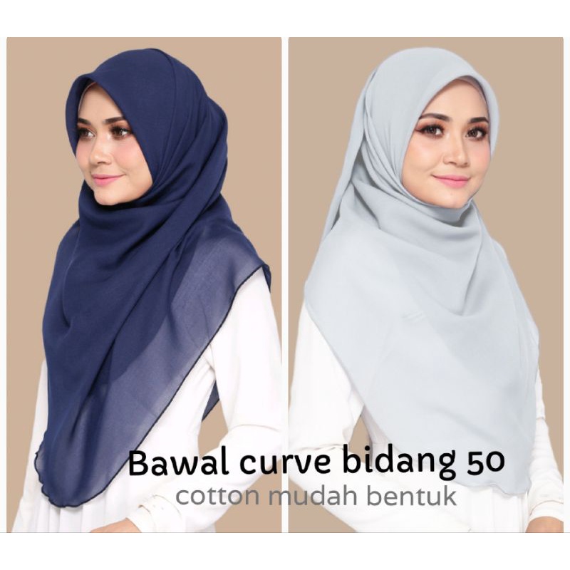 🔥TUDUNG RAYA🔥BAWAL COTTON CURVE BIDANG 50. BAWAL BUCU BULAT/RUFFLE ...