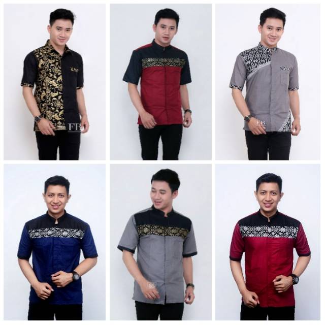 Muslim Clothes Men Koko Batik Gus Azmi Modern Hadroh Sm Bbm Koko Batik ...