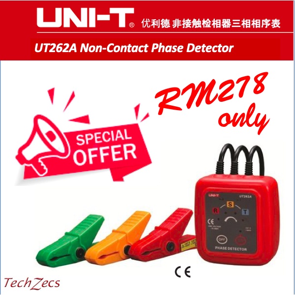 UNI-T UT262A Non-Contact Phase Detector 优利德非接触检相器三相相序表 | Shopee Malaysia