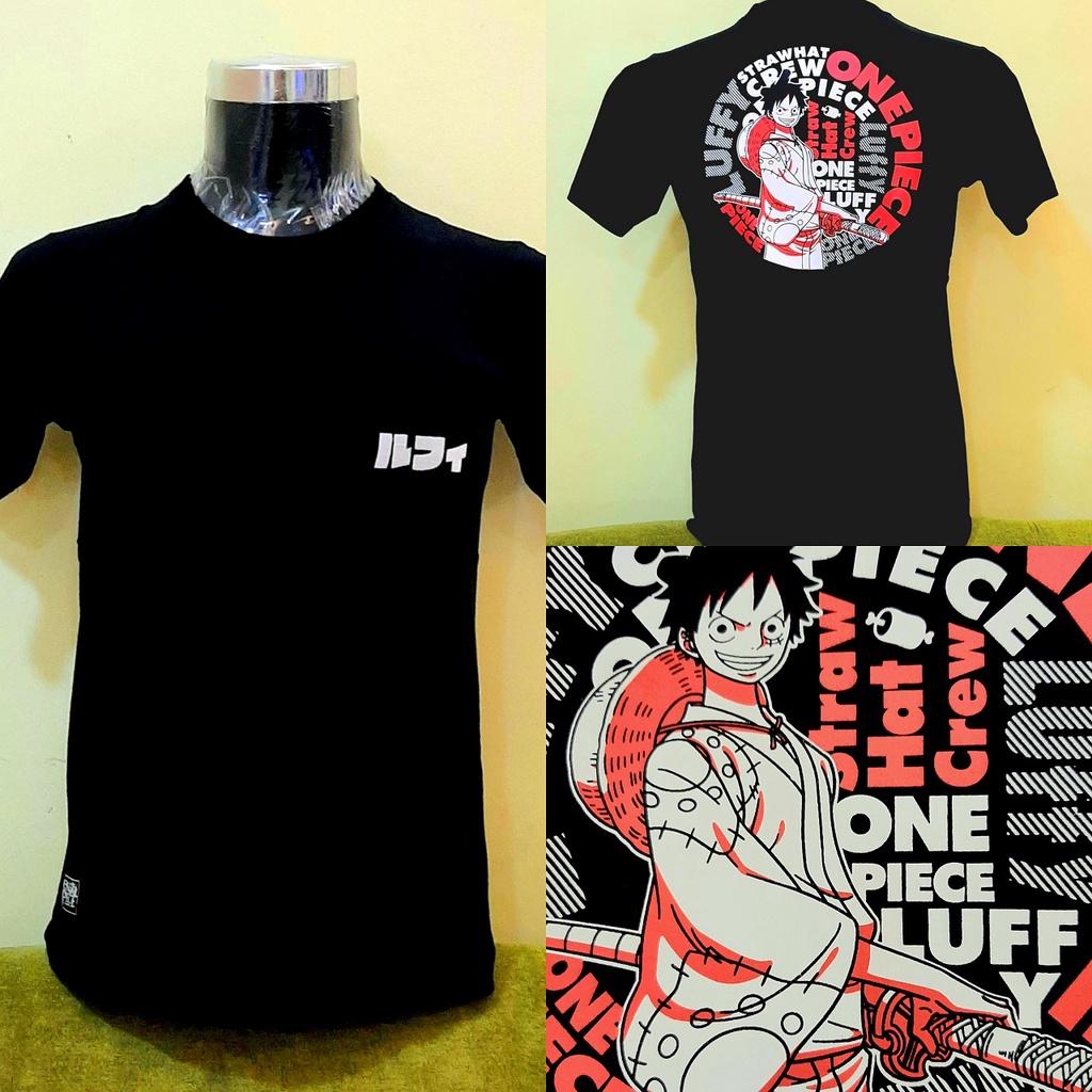 Baju One Piece Original T-Shirt Monkey D Luffy Straw Hat Crew Print ...
