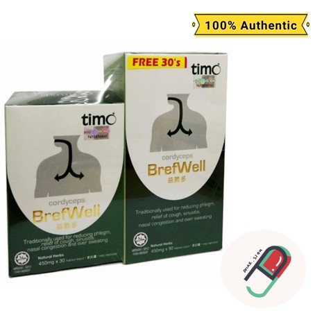 Timo BrefWell 450mg Vegetarian Capsule 90's Free 30's | Shopee Malaysia