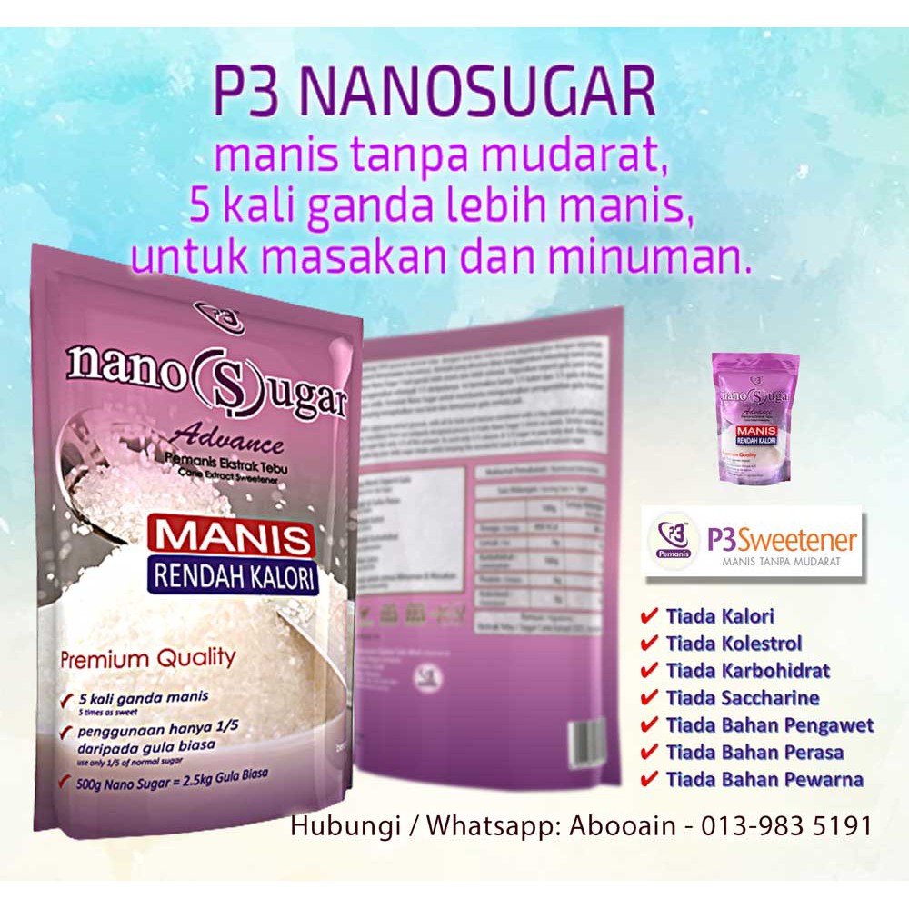 P3 NANO SUGAR & GULA NANO P3 | EKSTRAK TEBU HITAM PEMANIS SEMULAJADI ...