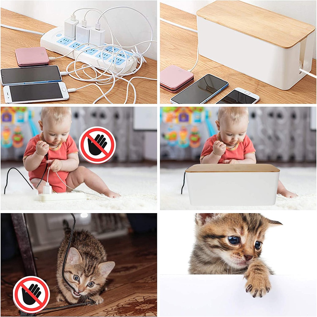 Muji Newlifestyle Wooden Cable Storage Box Dust-proof Charging Line ...