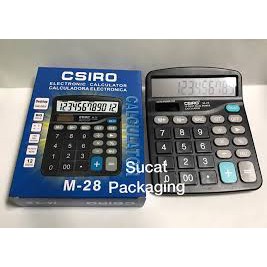 Electronic Calculator 12-Digit Dual Power M-28 | Shopee Malaysia